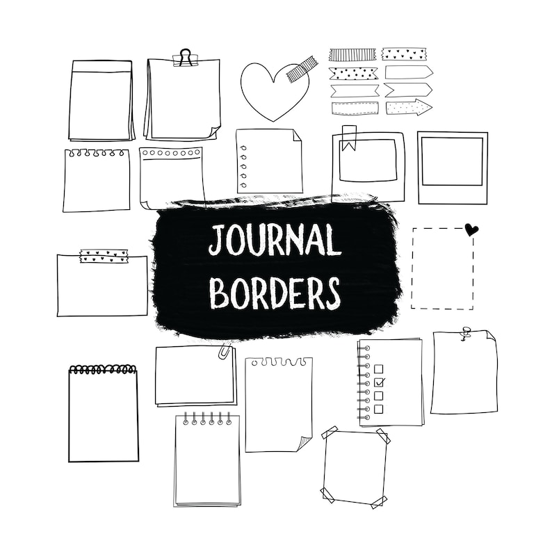 Journal Boxes Clipart Planner Stickers Doodles Filofax Planner - Etsy