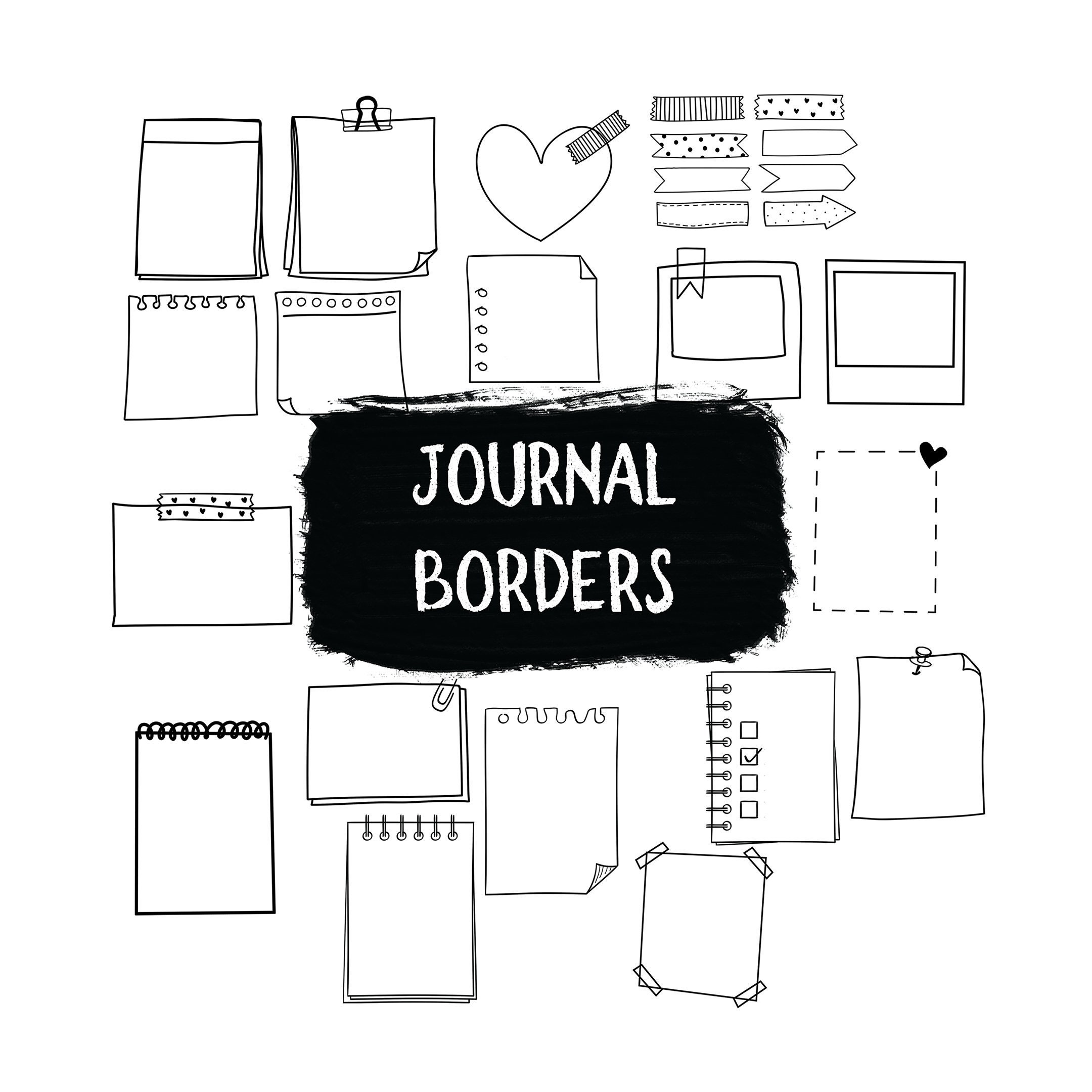 Journal Boxes Clipart Planner Stickers Doodles Filofax Planner | Etsy