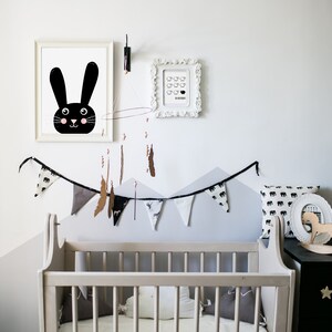 Bunny Kids Print Printable Scandinavian Kids Art Scandi Baby Room Art ...