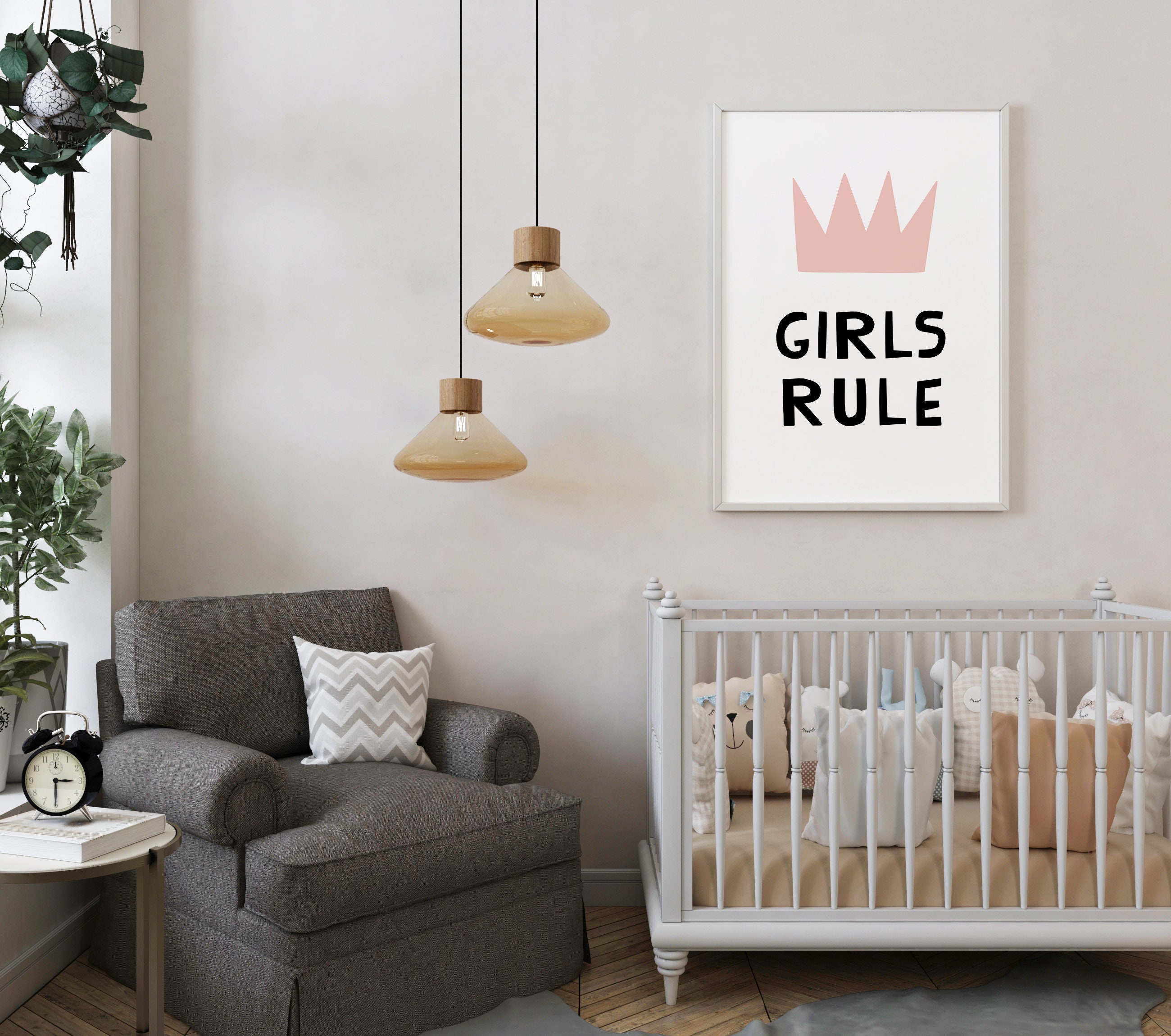 Kids Motivational Print Girls Rule Printable Art Girls Room - Etsy