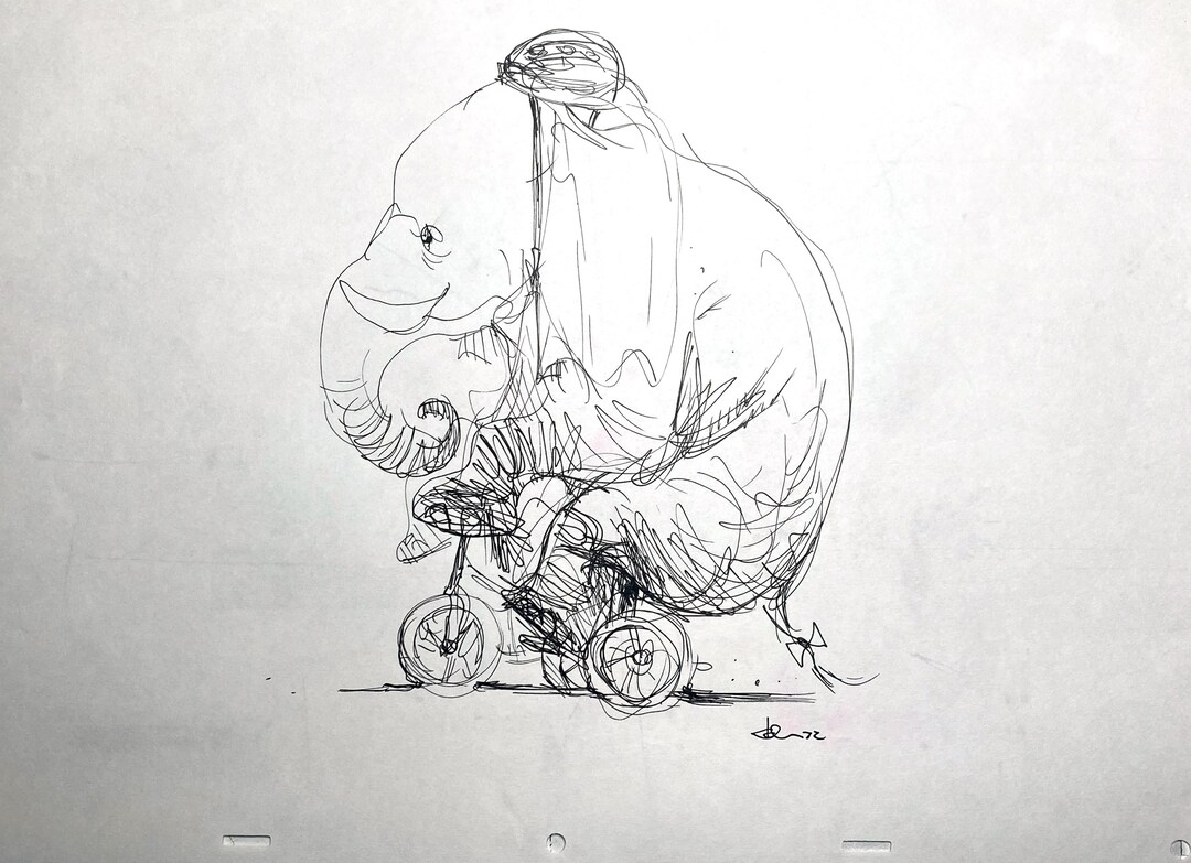 ELEPHANT on a TRICYCLE Wall Art - Original Artwork - David Colman ...