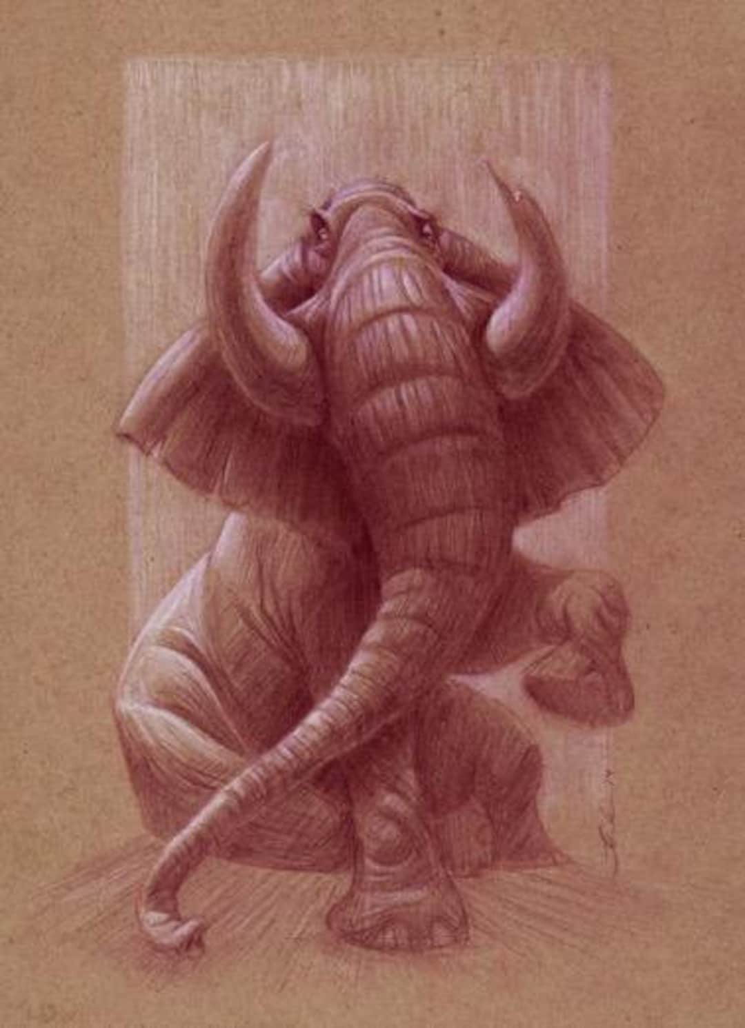 ELEPHANT Wall Art Animal Art Print David Colman Original Illustration ...