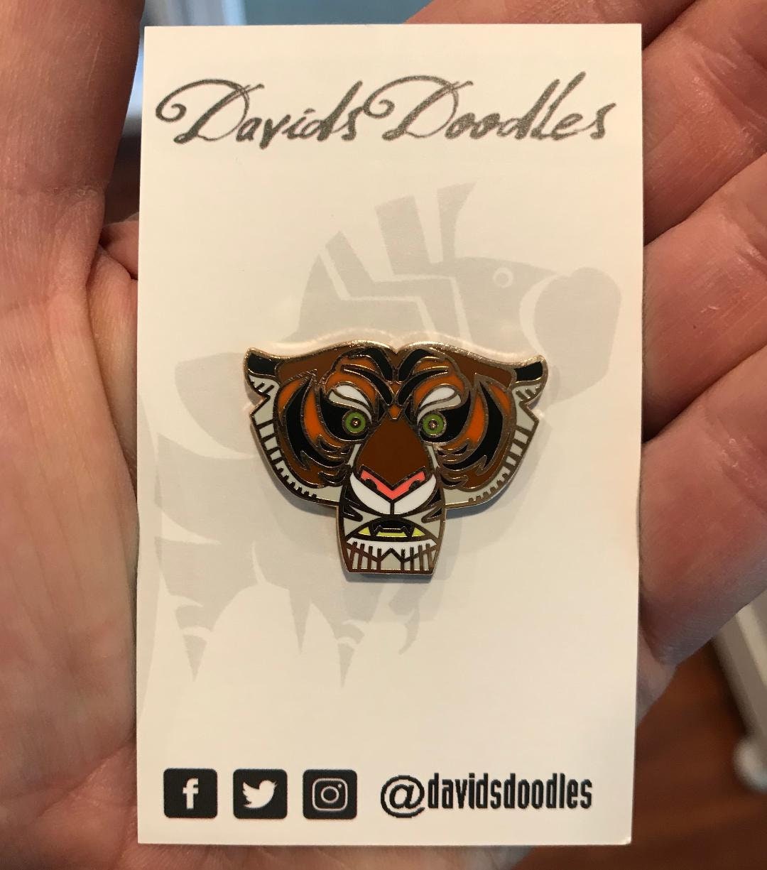 Tiger Pin, Hard Enamel Pin, Animal Art, Jewelry, David Colman Original ...
