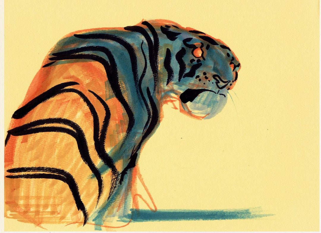 TIGER Wall Art - Animal Art Print - David Colman Original Illustration ...