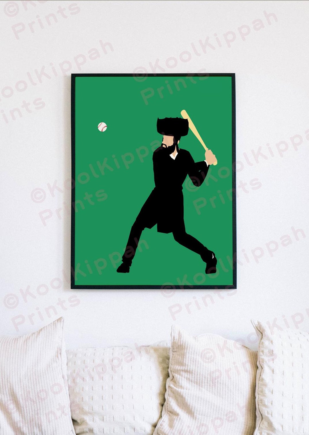 Baseball Player Poster | Hasidic Jew Art | Minimalist Vector Decor ...
