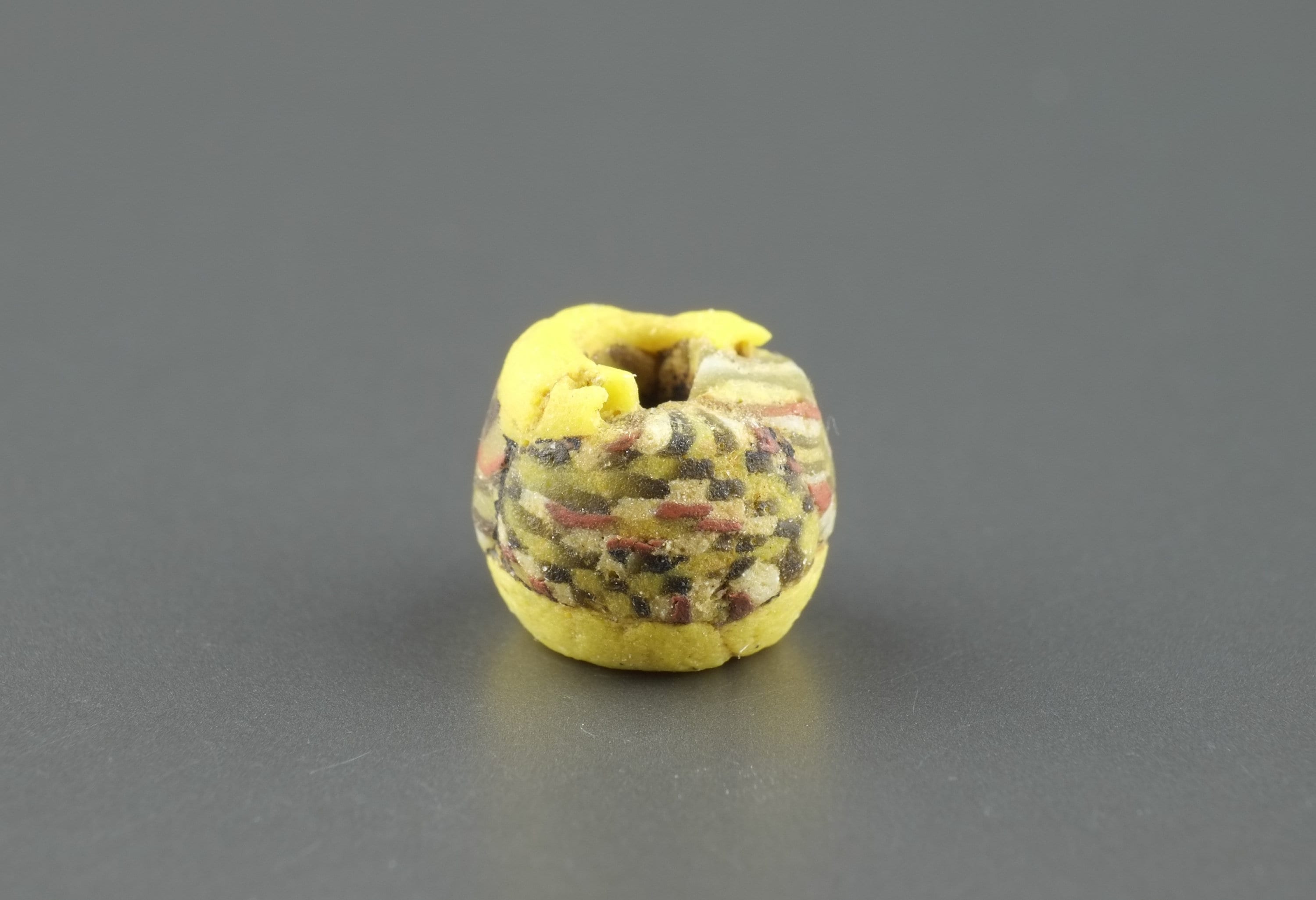 Medieval Checkerboard Glass Bead, Antique Yellow Mosaic Glass Bead ...