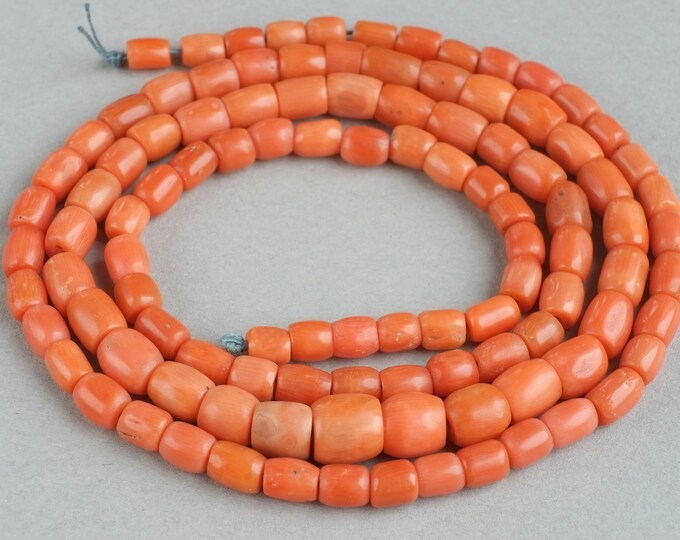 Strand Antique Coral, Natural Coral Beads, Coral Necklace, Vintage ...