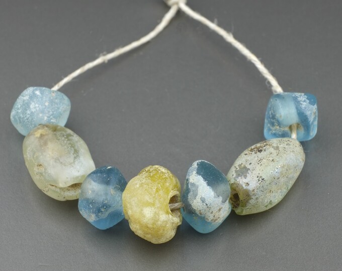Antique Blue Glass Beads, Ancient Roman Glass Beads - Etsy