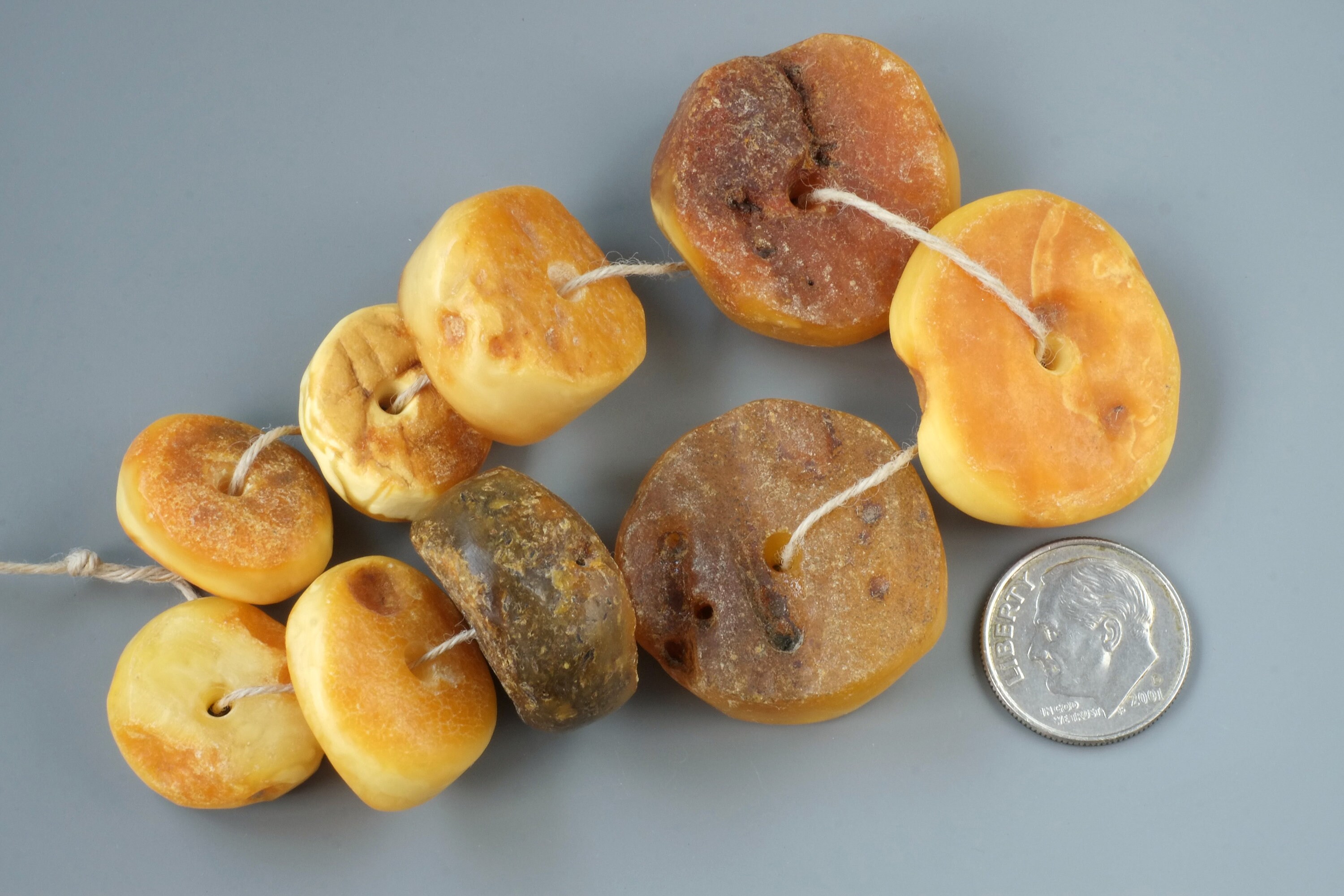 Antique Yellow Gemstone Beads, Natural Stone, Butterscotch Color, 9 ...