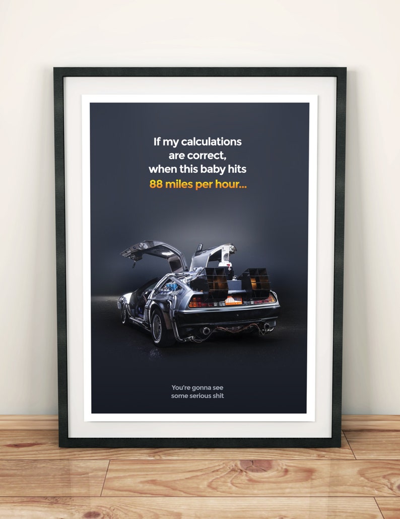 Back to the Future Delorean 88 Miles per Hour Movie Poster Print - Etsy