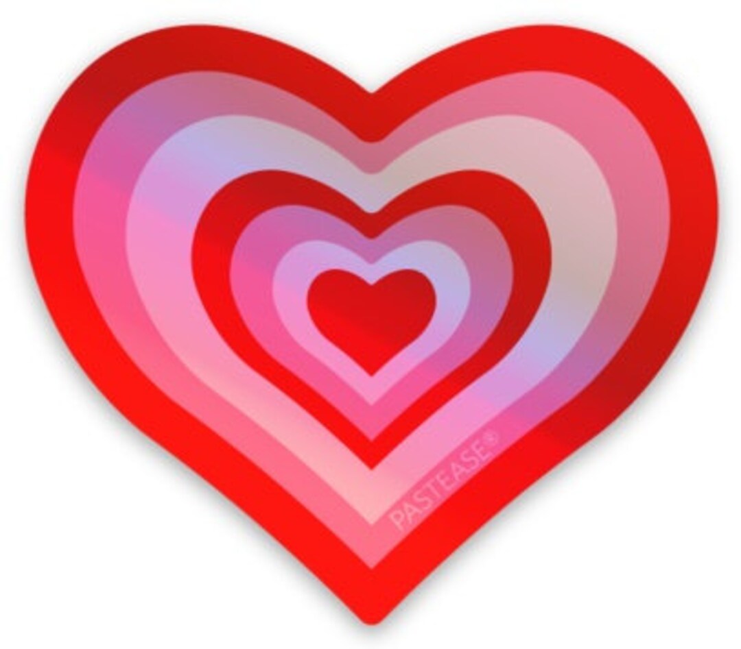 Radiating Holographic Pink Hearts Pastease Sticker - Etsy