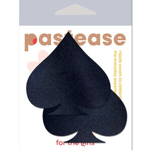 PASTEASE Nipple Pasties - Liquid Black Spade Nipple Pasties - Festival ...