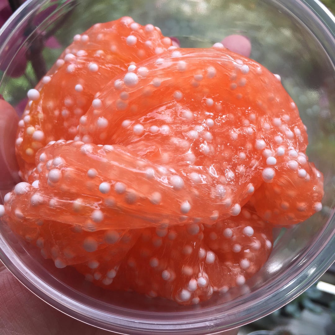 Fuzzy Peach Clear Glue Slime - Etsy