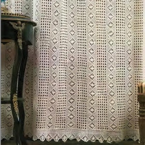 Vintage Crochet Pattern : Diamond Lace Curtain (94" X 110") - Etsy
