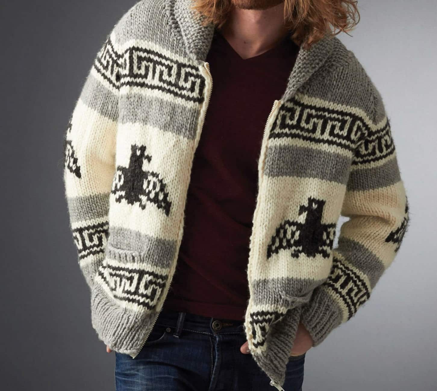 Vintage Knitting Pattern: Cowichan Thunderbird / Eagle Jacket / Sweater ...