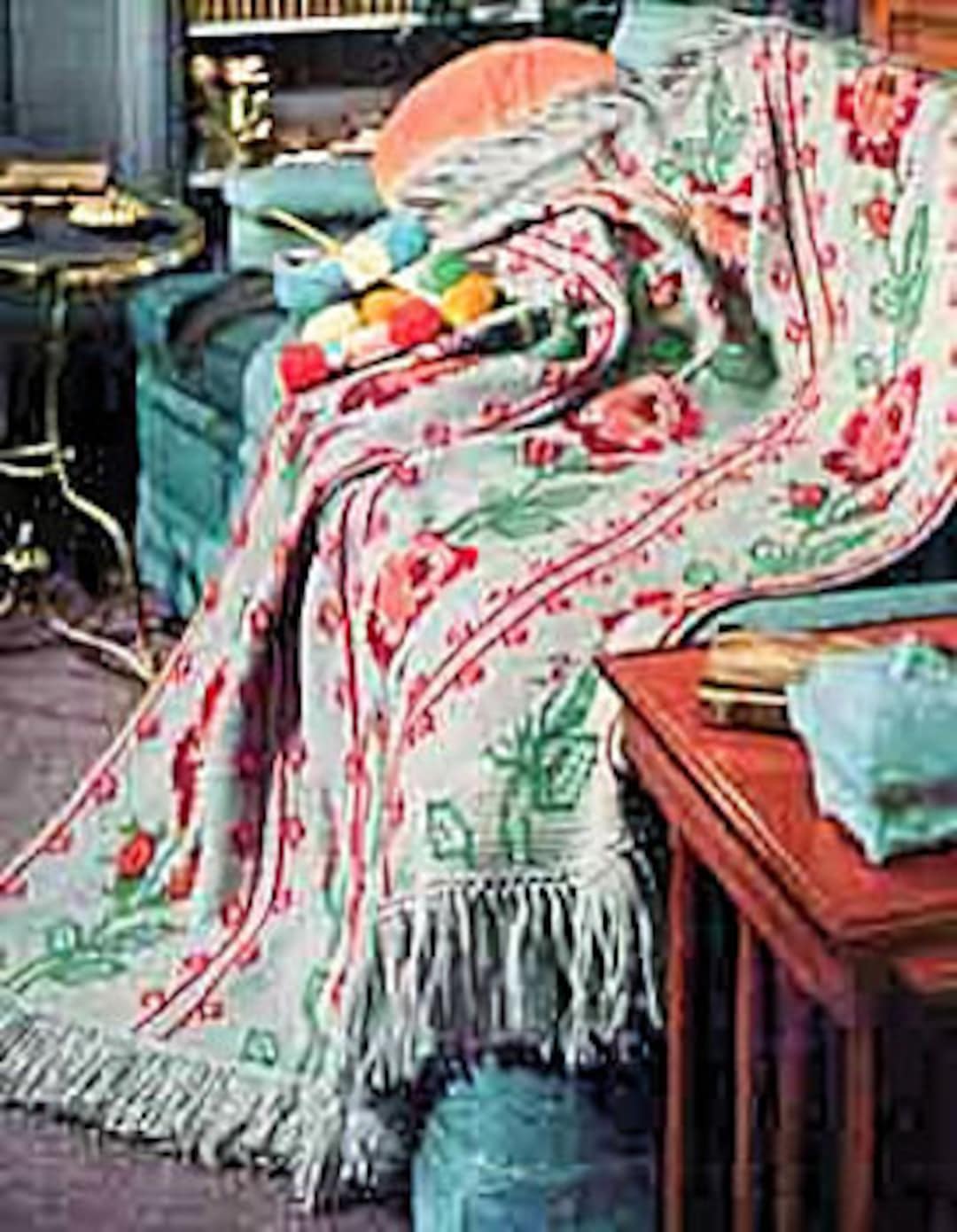 Vintage Crochet & Embroidery Pattern: American Rose Heirloom Afghan - Etsy