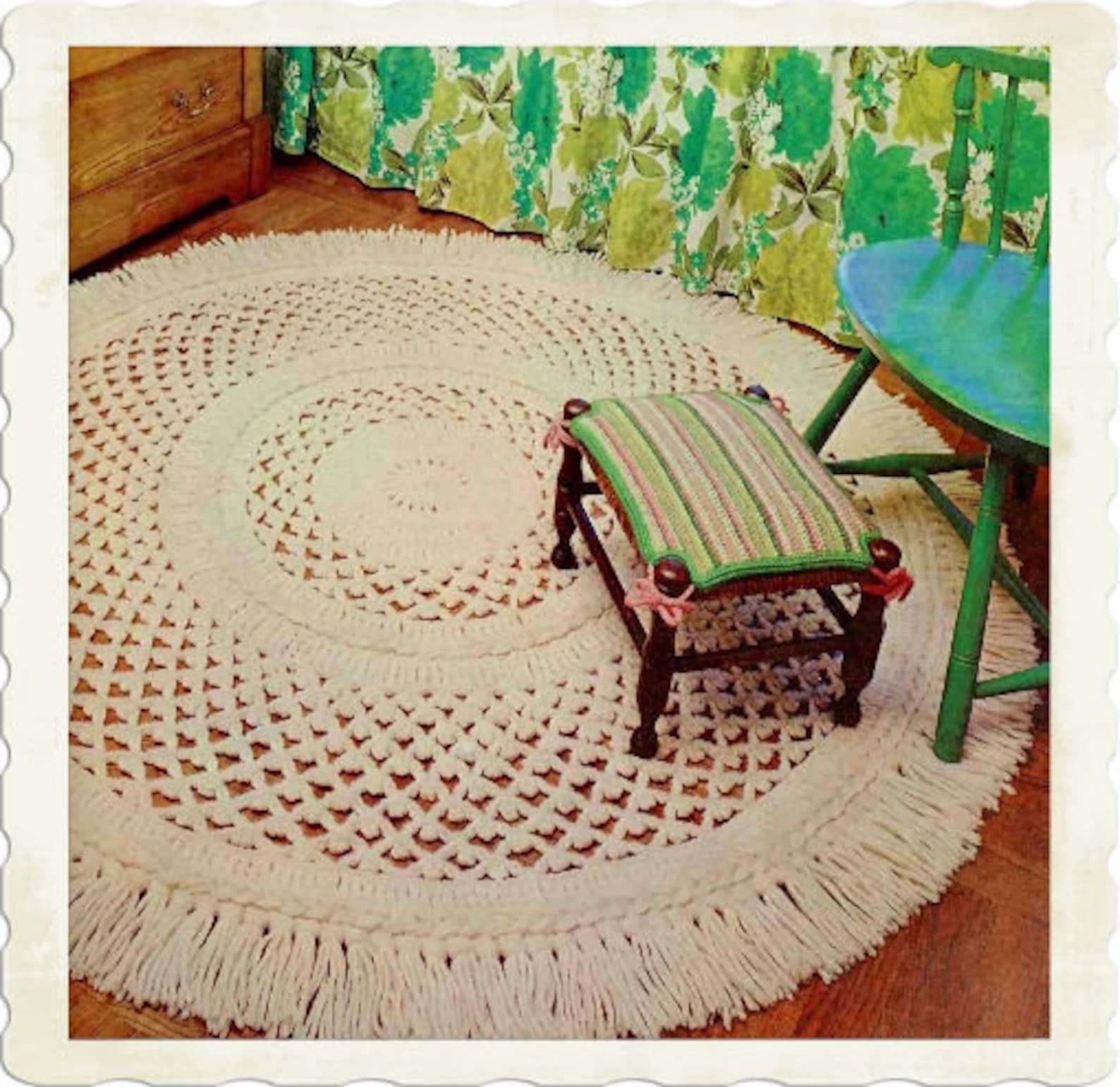 Vintage Crochet Pattern : Heirloom Irish Crochet Rug 1975 - Etsy
