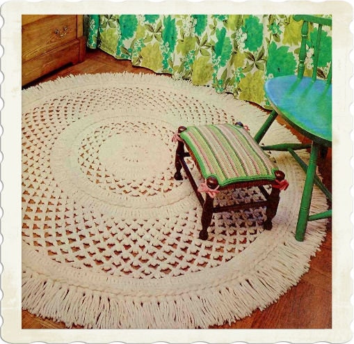 Vintage Crochet Pattern : Heirloom Irish Crochet Rug 1975 - Etsy