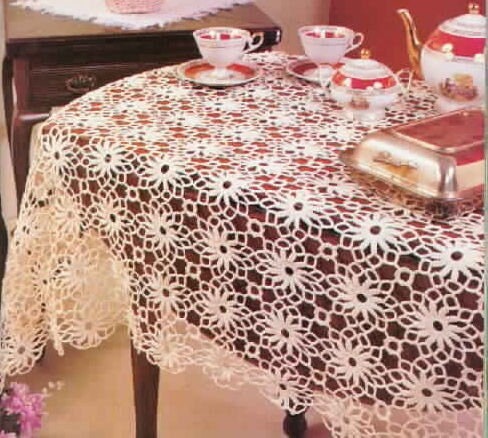 Vintage Crochet Pattern: Daisy Lace Tablecloth - Etsy