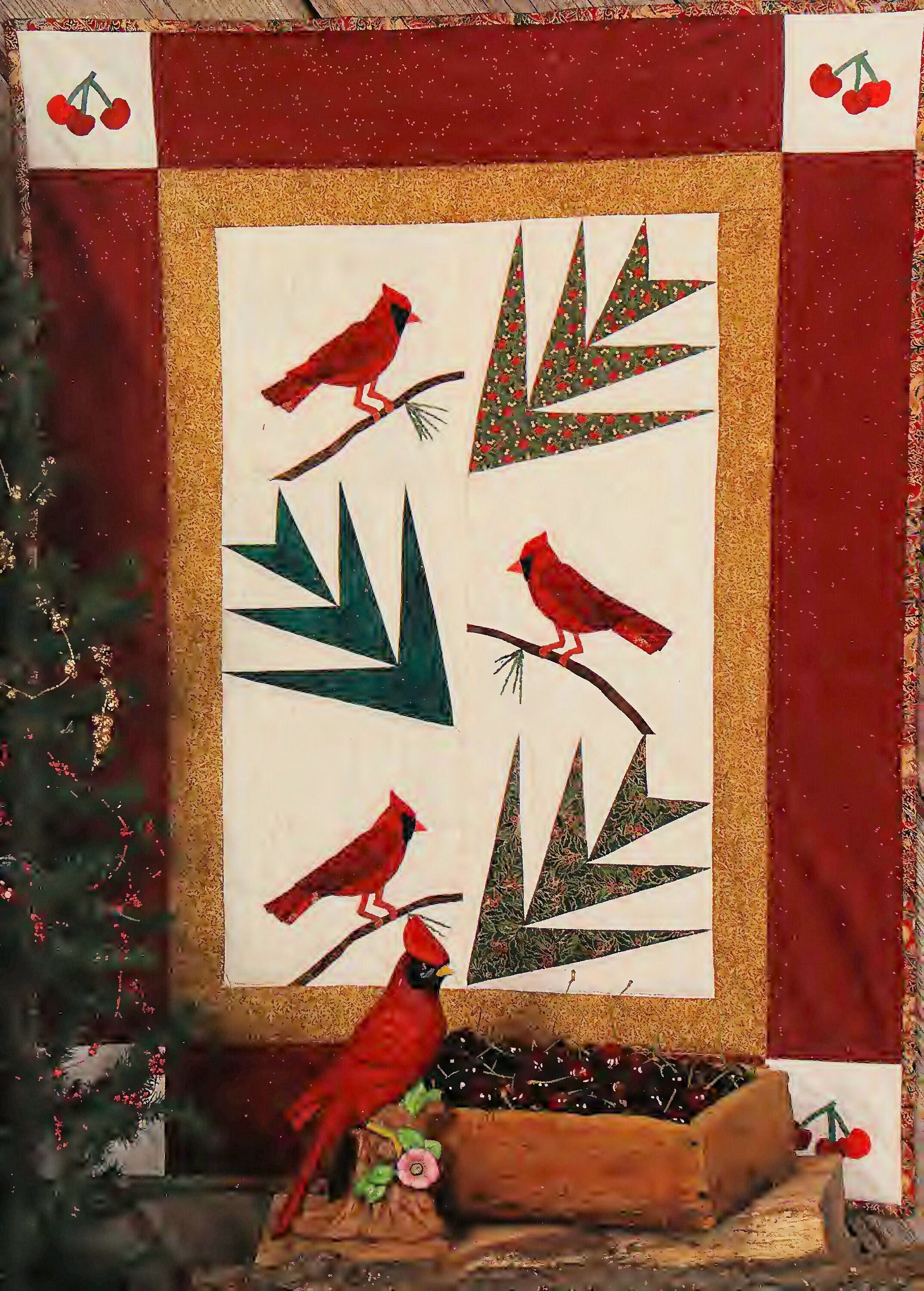 Vintage Quilting Pattern: Christmas Cardinal Quilt 28x36 Inches - Etsy