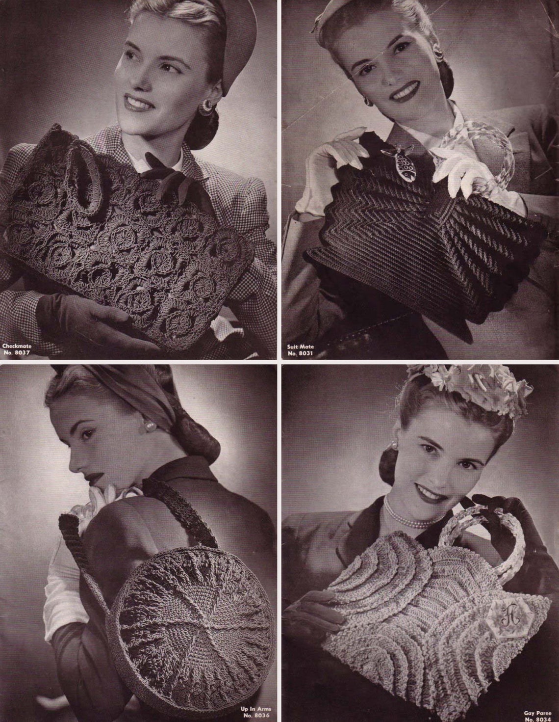 Vintage Crochet Pattern Book: Quaker Smart Bags, Handbag Patterns From ...