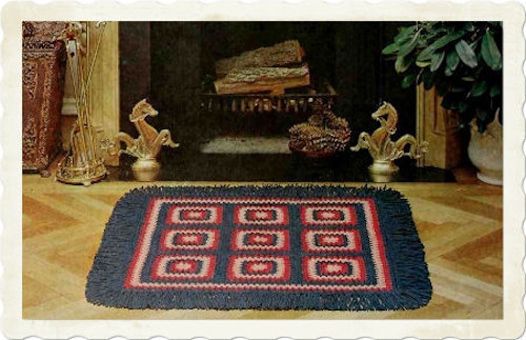 Vintage Crochet Pattern : Granny Square Rug (1975) - Etsy