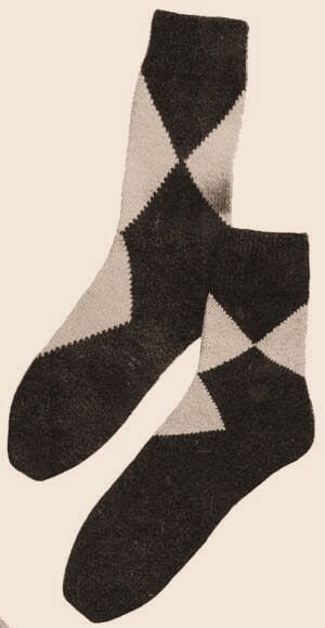 Vintage Knitting Pattern : Men's Argyle Socks 2 Patterns - Etsy