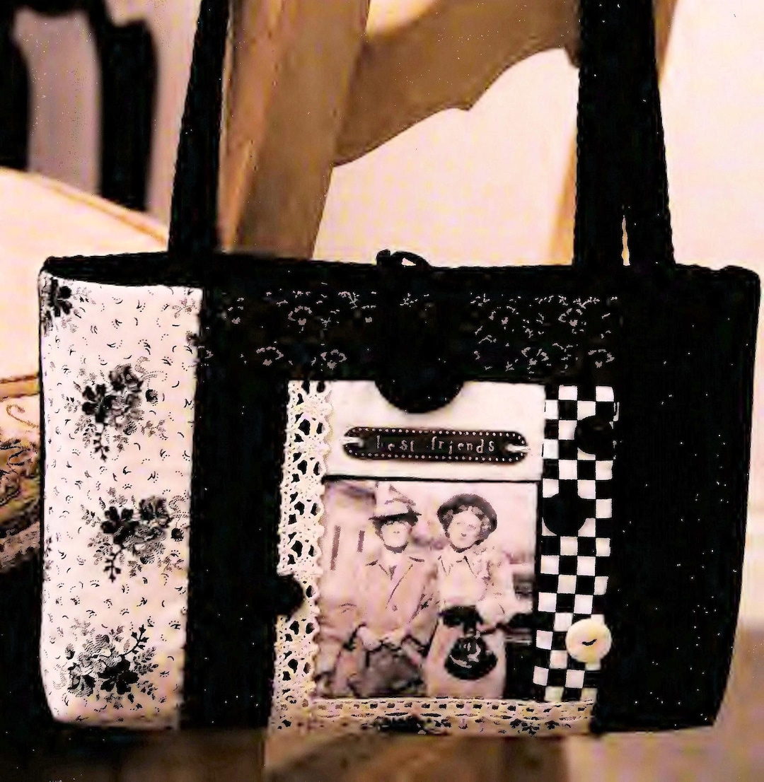 Vintage Sewing Pattern: Patchwork Photo Purse, Shoulder Bag, Keepsake ...