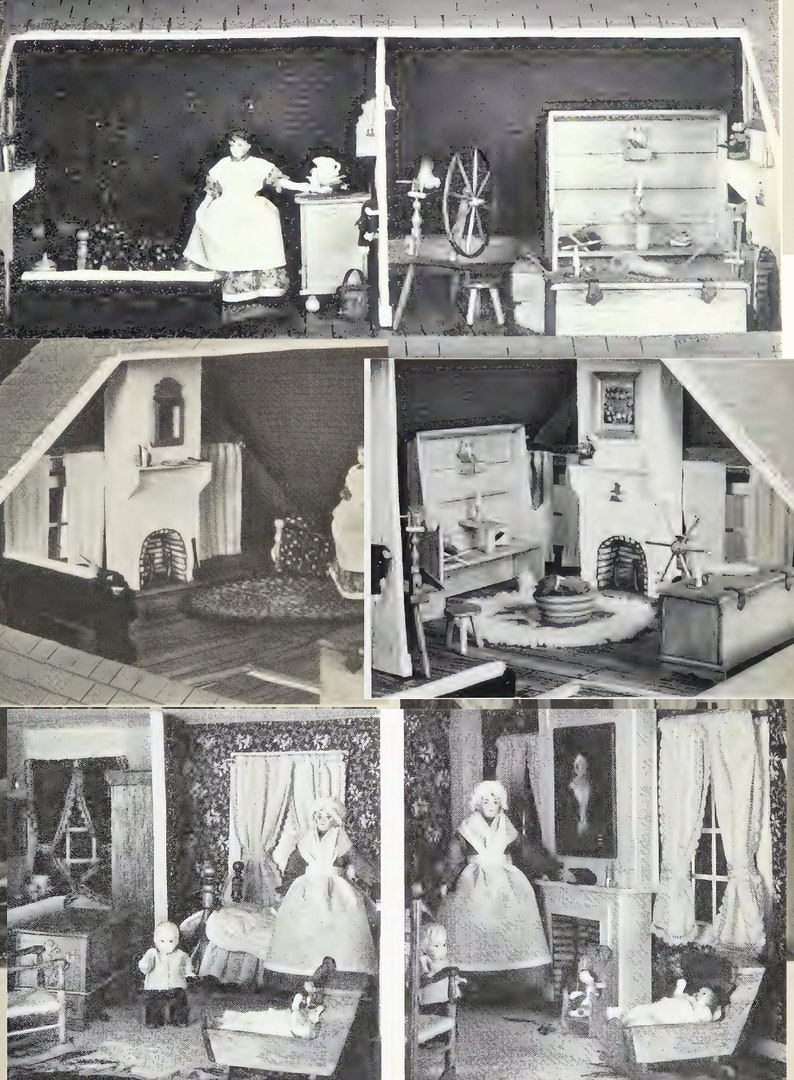 Vintage Woodworking and Crafting Plans -- 1:12 Colonial Dollhouse (doll ...