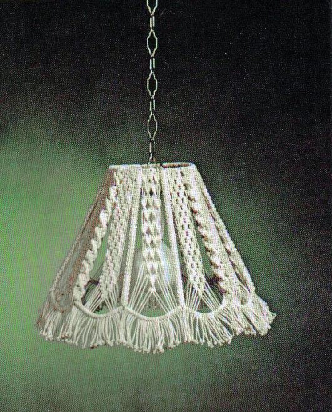 Vintage Macrame Pattern : Hanging / Swag Lamp Shade (15" X 10") - Etsy