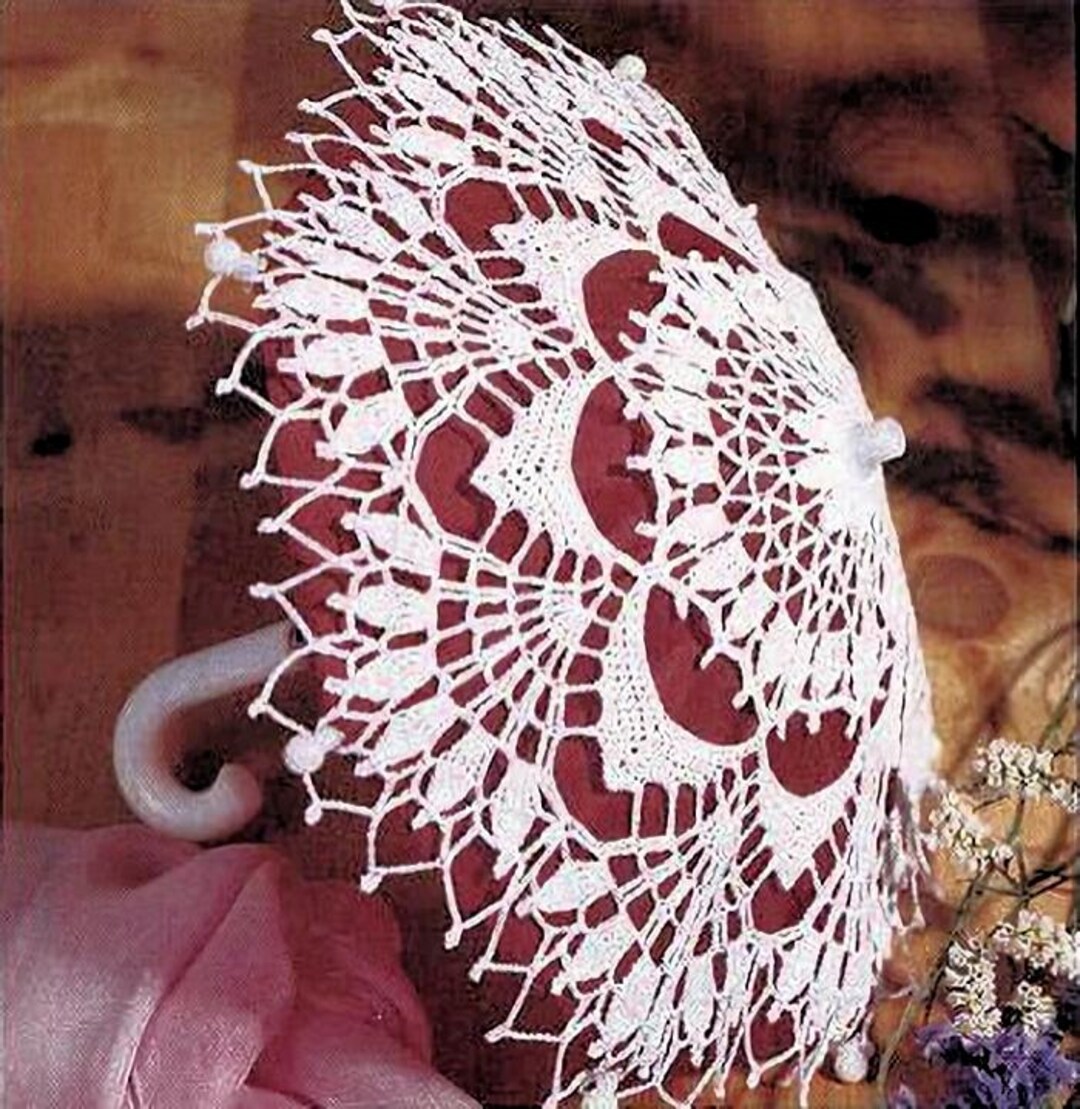 Vintage Crochet Pattern: Satin Lined Victorian Parasol (12 Inch ...