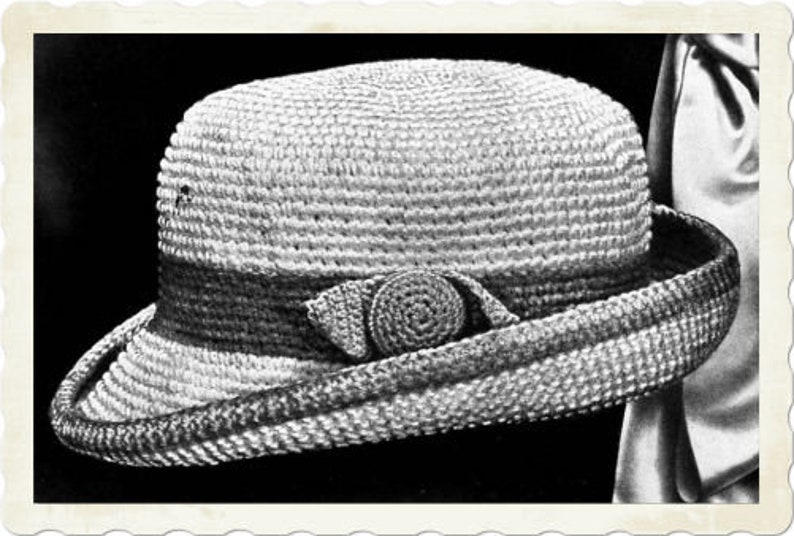 Vintage Crochet Pattern : Bowler Hat Toddler Size 2 1916 - Etsy