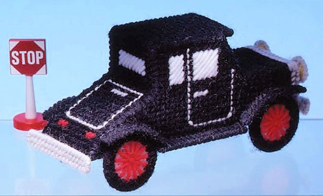 Vintage Plastic Canvas Pattern: A Collection of Antique Style Toy Cars ...