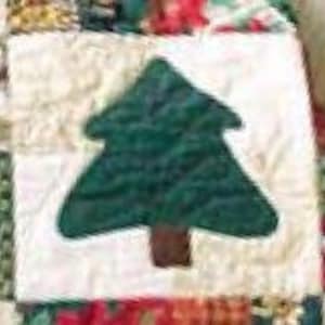 Vintage Quilting Pattern: Primitive Christmas Tree Scrap Quilt (52" X ...