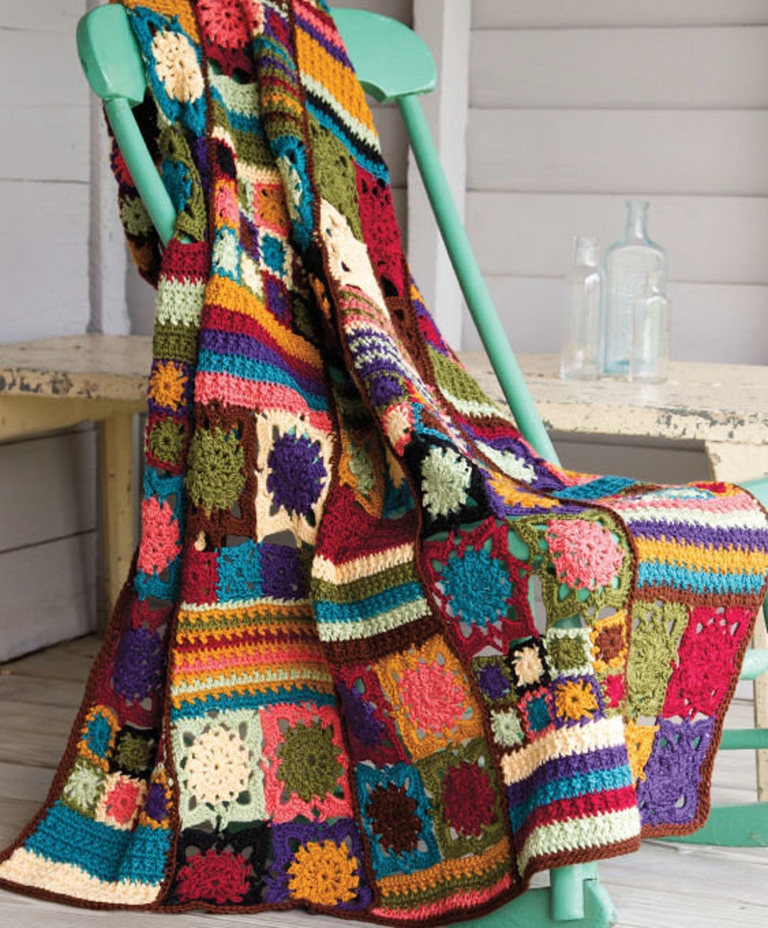 Vintage Crochet Pattern: Floral Scrap Afghan - Etsy