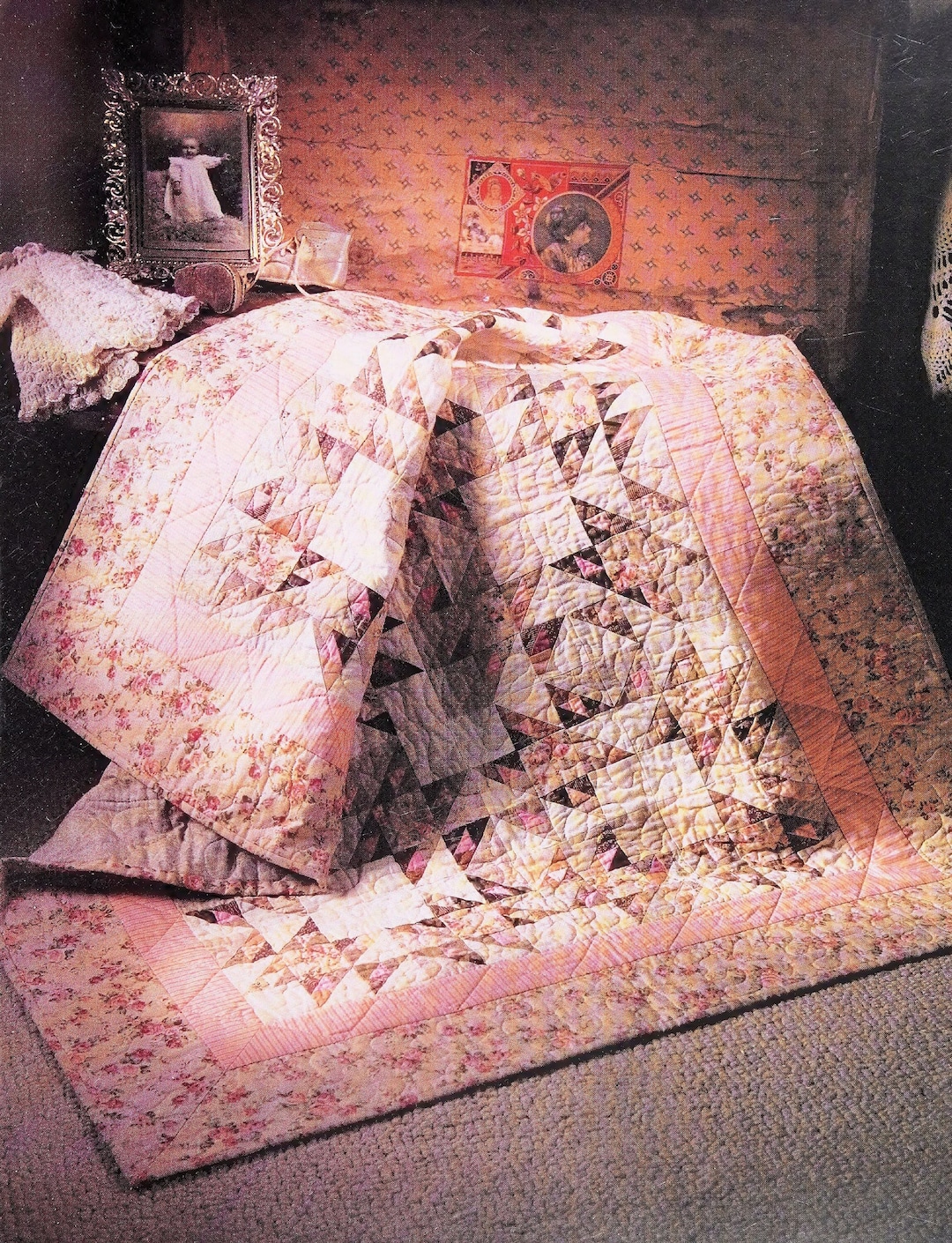 Vintage Quilting Pattern: Heirloom Keepsake Baby Quilt, Cat's Cradle ...