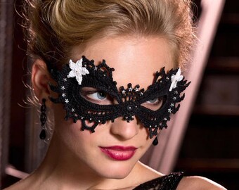 Crochet Mask Pattern Christmas Mask Lace Masquerade Mask Crochet ...