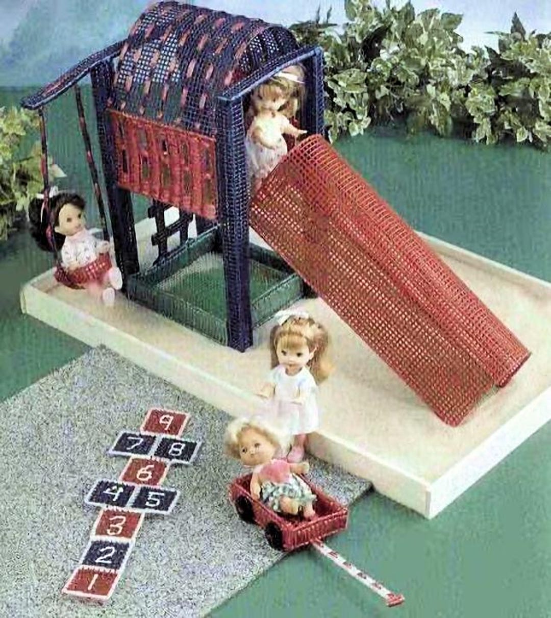 Vintage Plastic Canvas Pattern: Barbie Fashion Doll Playground (slide ...