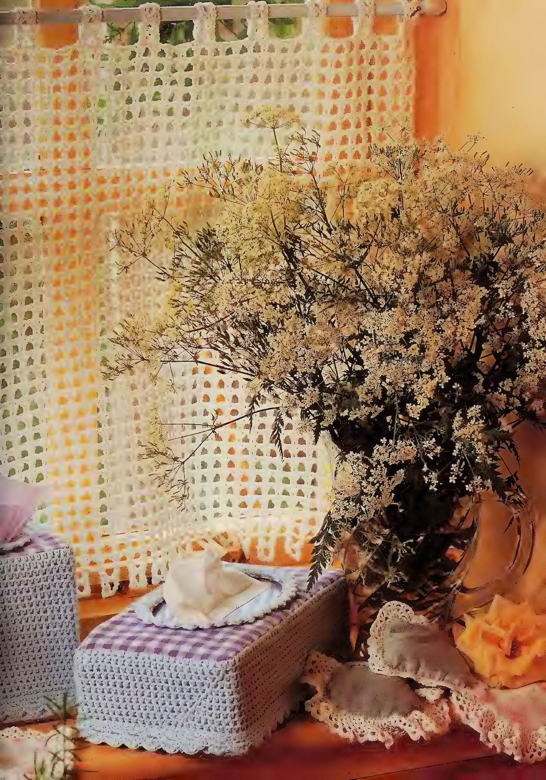 Vintage Crochet Pattern: Small Cafe-style Curtain (1993) - Etsy