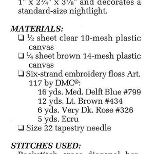 Vintage Plastic Canvas Pattern: House Nightlight Cover - Etsy