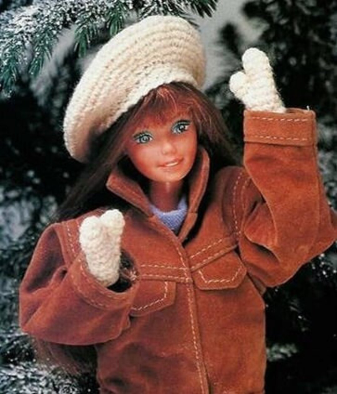Vintage Crochet Pattern: Barbie Mittens and Beret / Hat - Etsy
