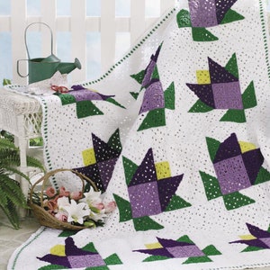 Vintage Crochet Pattern: Tulip Garden Quilt Block Afghan - Etsy