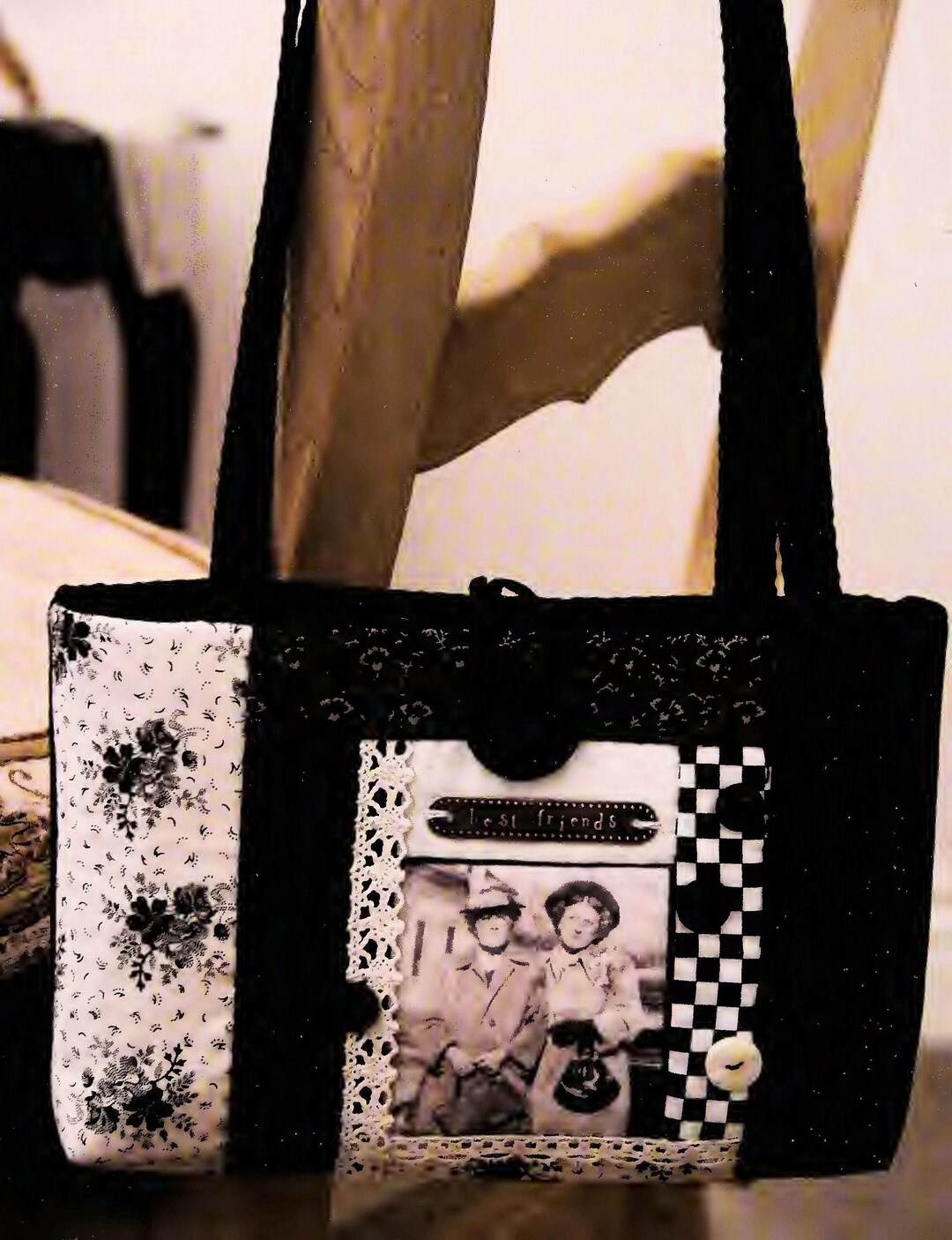 Vintage Sewing Pattern: Patchwork Photo Purse, Shoulder Bag, Keepsake ...