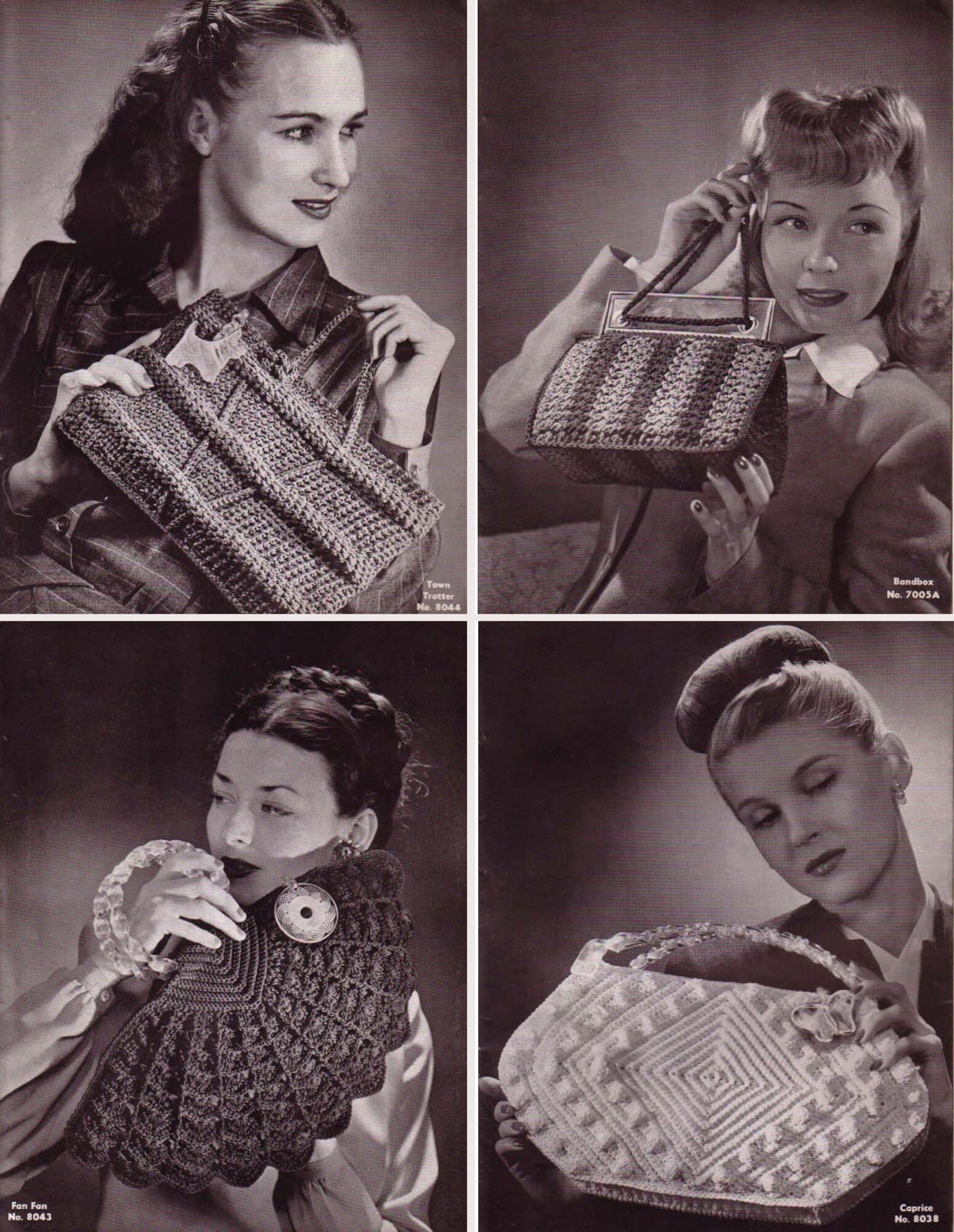 Vintage Crochet Pattern Book: Quaker Smart Bags, Handbag Patterns From ...