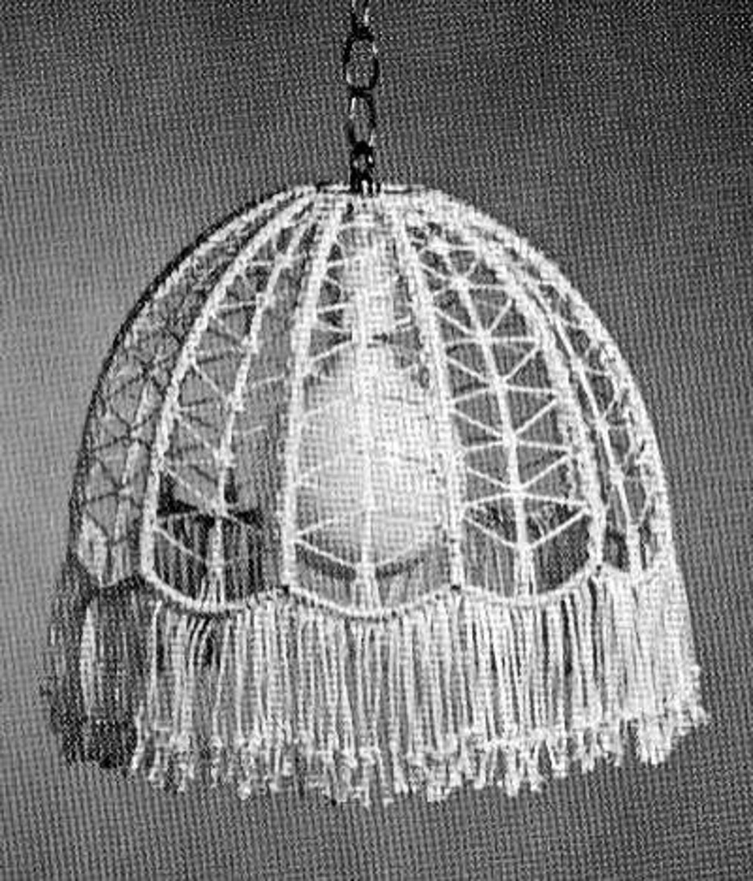Vintage Macrame Pattern : 70s Modern Lattice Lamp Shade (14" X 8") - Etsy