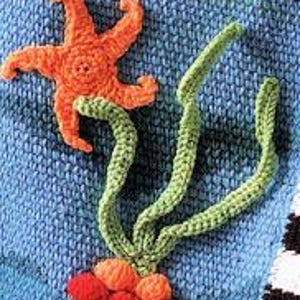 Vintage Crochet Pattern: Deep Sea Diving Tropical Aquarium Fish Afghan ...