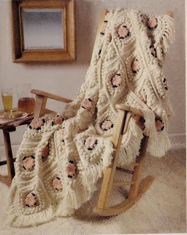 Vintage Crochet Pattern : Heirloom Antique Camellia Afghan (1988) - Etsy