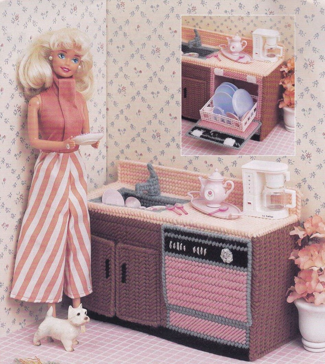 Vintage Plastic Canvas Pattern: Barbie Kitchen Sink and Dishwasher ...