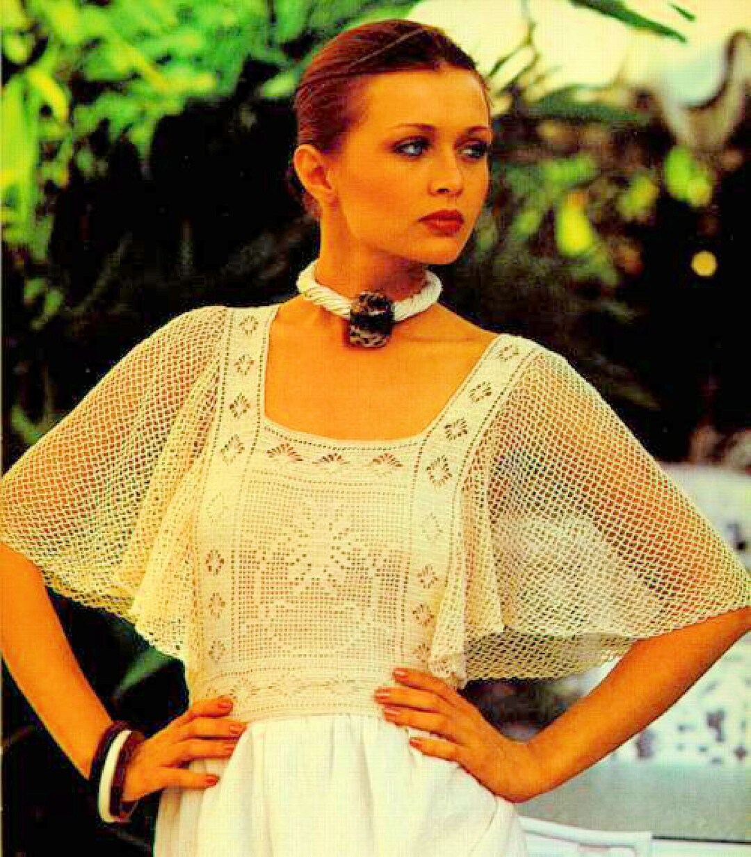 Vintage Crochet Pattern: Webbed Butterfly Blouse (size 6-14) - Etsy