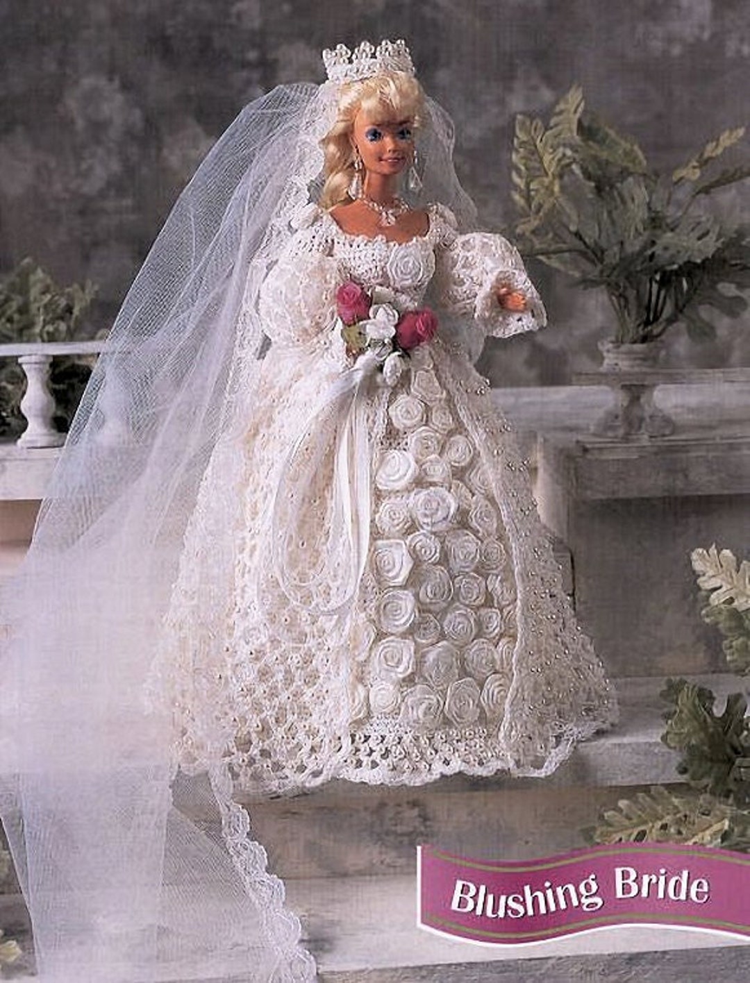 Vintage Crochet Pattern: Blushing Bride Barbie Bridal Wedding Gown (1997) - Etsy
